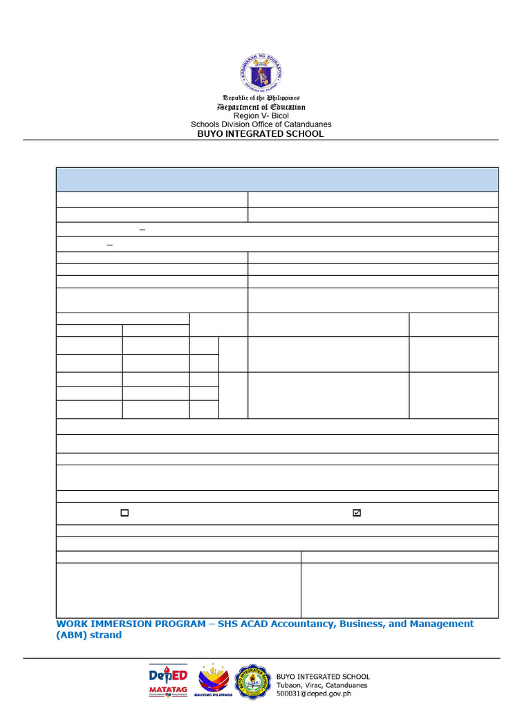 Travel Order WORK IMMERSION ABM PSA | PDF