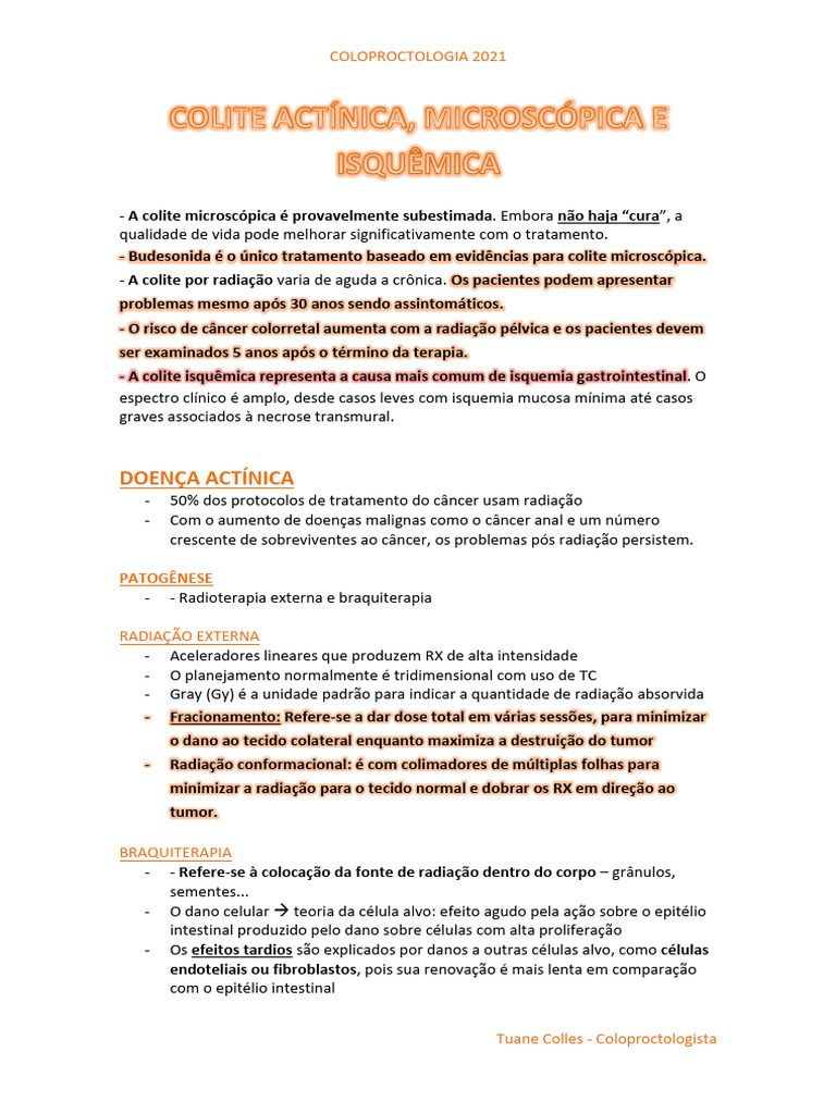 COLITE ISQUEMÍCA | PDF | Câncer | Isquemia
