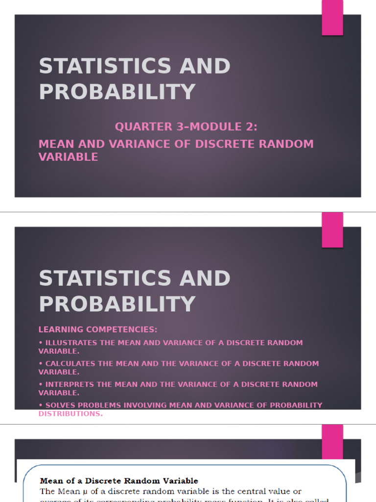 STATISTICS AND PROBABILITY Module 2 | PDF