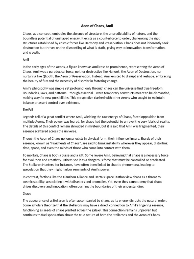 Aeon of Chaos | PDF | Chaos Theory