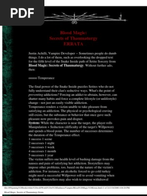 Blood Magic Secrets Of Thaumaturgy