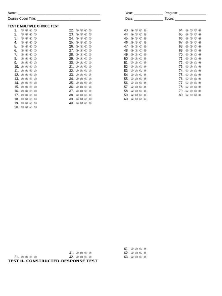 EDUC Answer Sheet | PDF