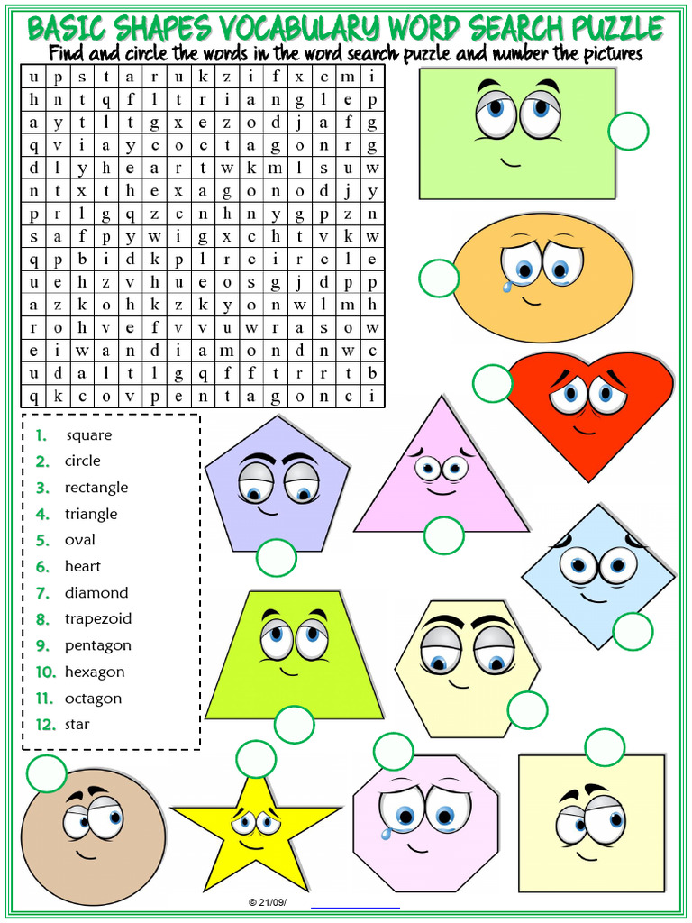 Basic Shapes Word Search Puzzle | PDF