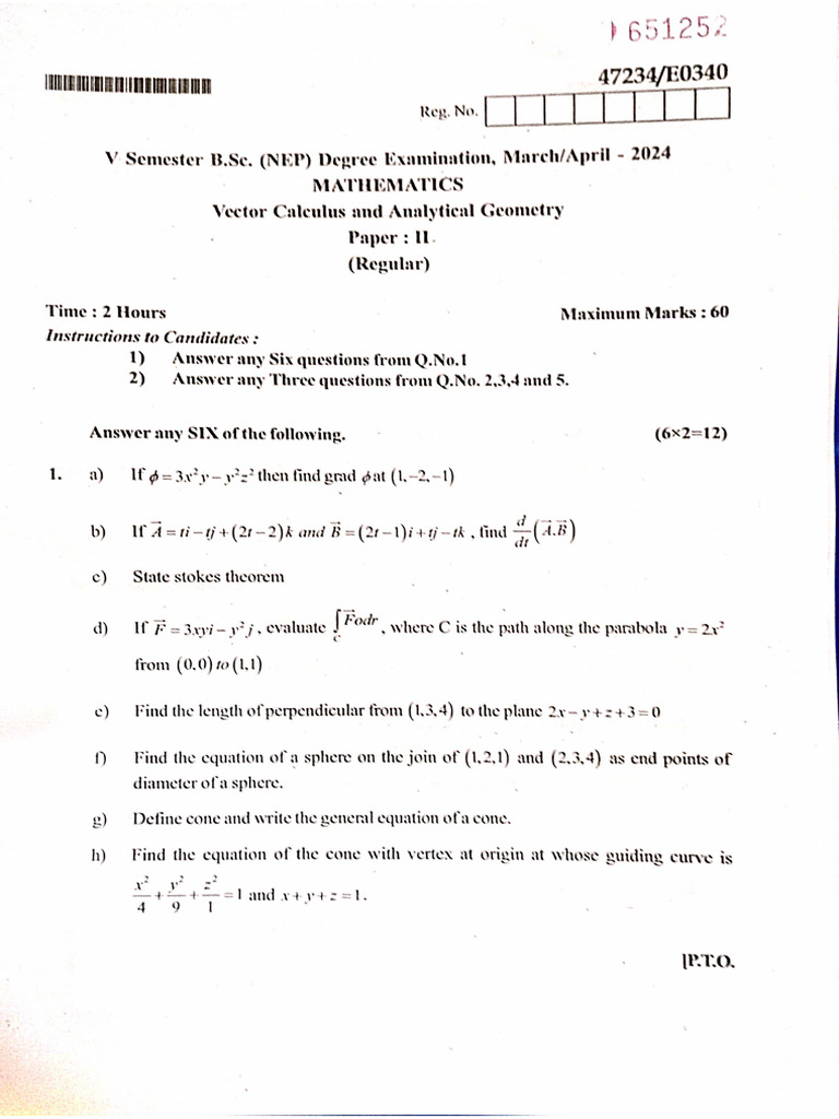 Question Paper M2 | PDF