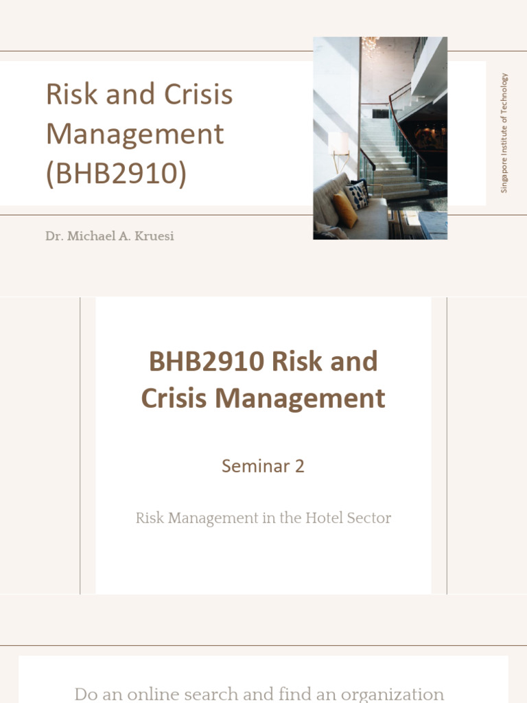 RCM Seminar 2 - Hotel Risk (Student) | PDF | Risk | Risk Management