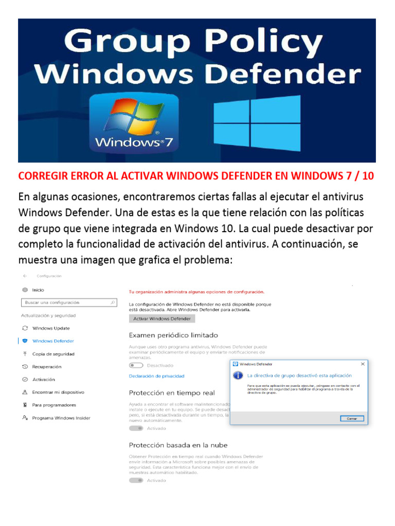 Group Policy Windows Defender | PDF