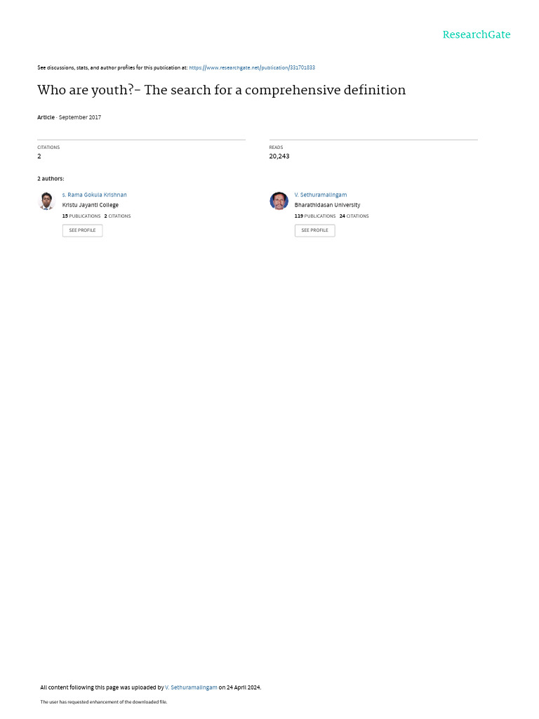 Whoare Youth The Searchfora Comprehensive Definition | PDF