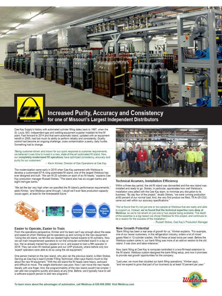 Cee Kay's Automated Cylinder Filling Growth | PDF