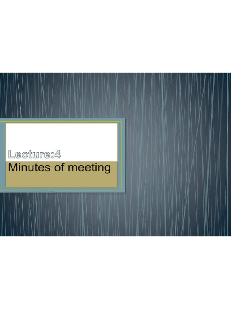 Minutes of Meeting BSN 3rd Semester | PDF