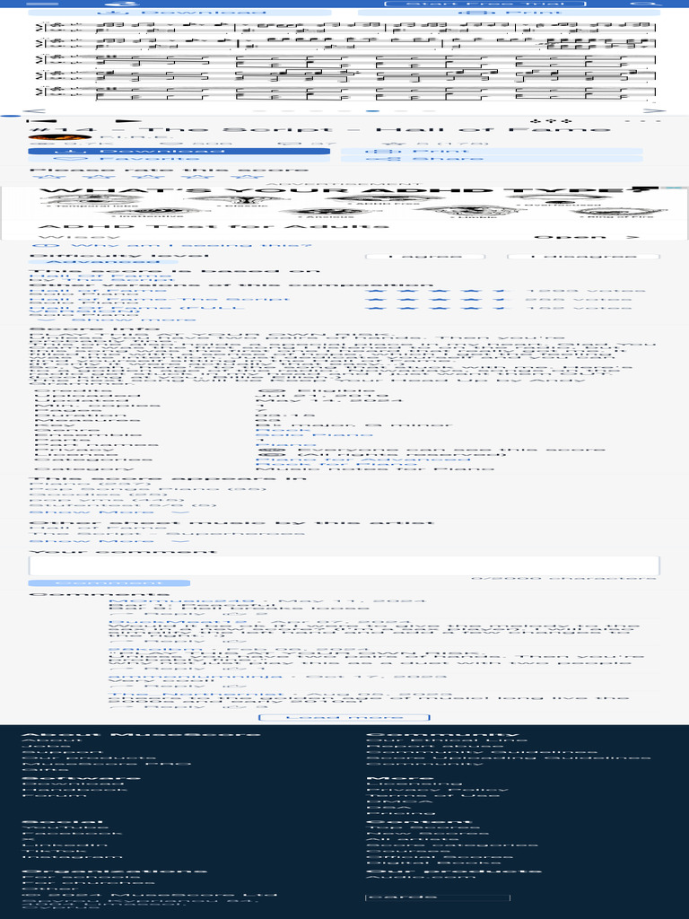 Hall of Fame Piano Sheet Music | PDF