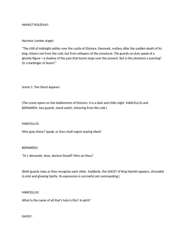 HAMLET ROLEPLAY-WPS Office | PDF | Hamlet | Ghosts