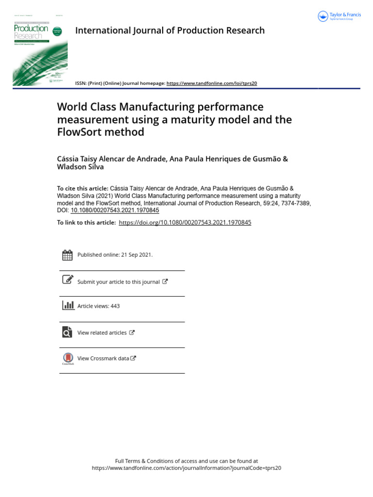 ARTICLE - WCM Performance Measurement Using a Maturity Model and the ...
