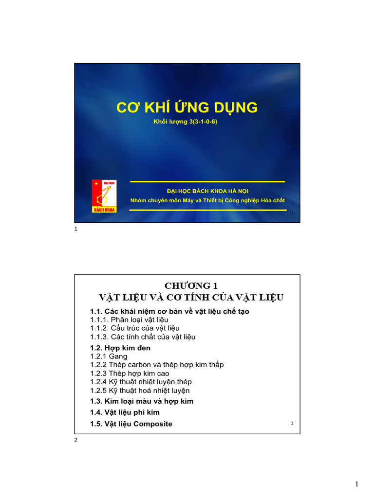 Chuong 1 - Vat Lieu Va Co Tinh Cua Vat Lieu | PDF