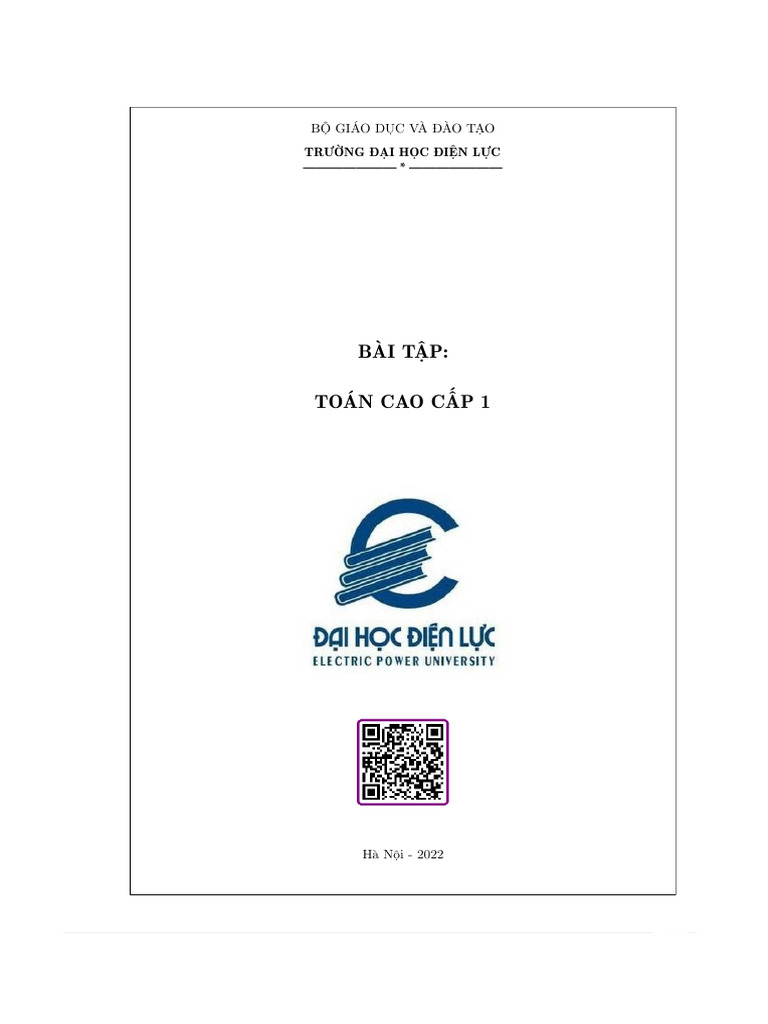 Bai Tap Co Ban Toan Cao Cap 1 Truong Dai Hoc Dien Luc 81883 | PDF