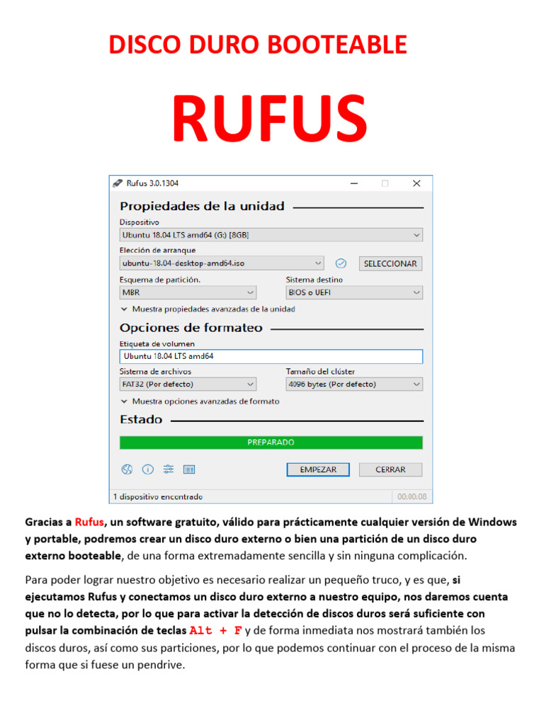 Disco Duro Booteable Con Rufus | PDF