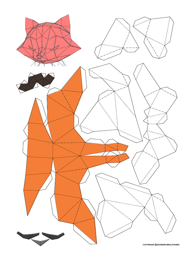 Fox Craft: Cut & Glue Eyes and Mouth | PDF