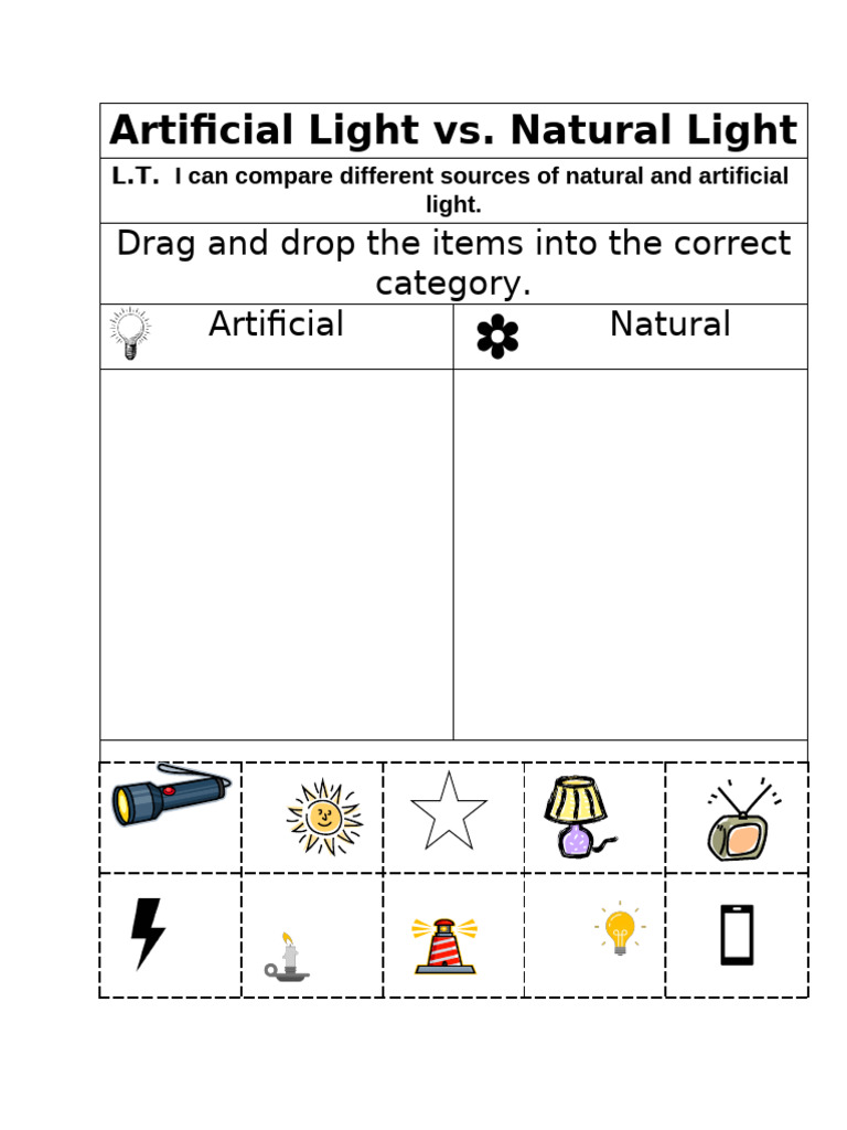 Comparing Artificial and Natural Light | PDF