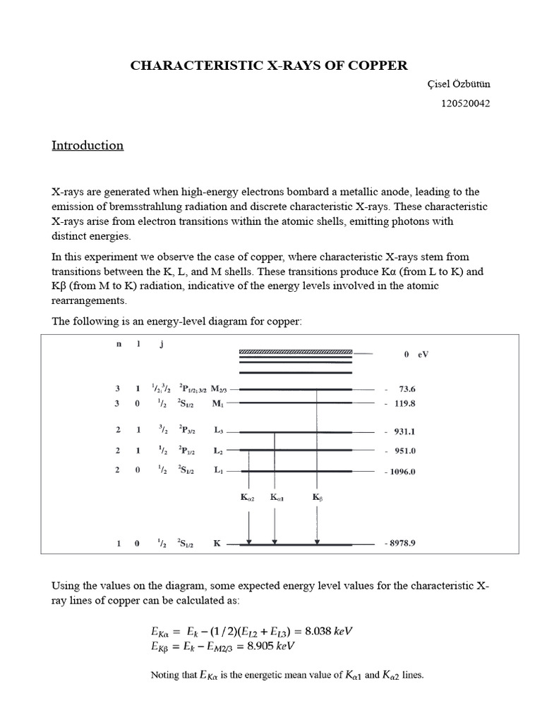 Characteristic X-Rays of Copper | PDF | X Ray | Energy Level