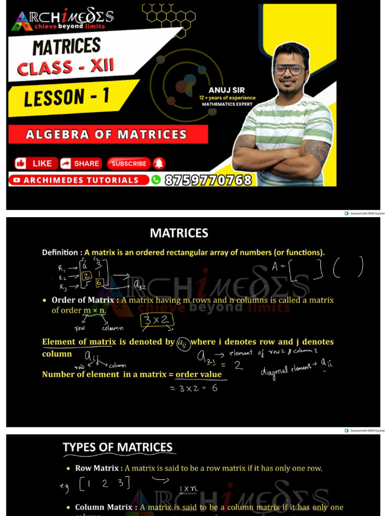 Matrices-1 2 | PDF