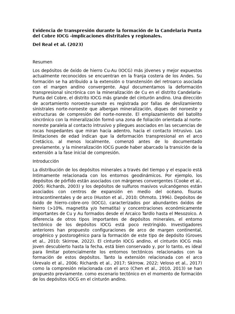 Deformación Transpresional en IOCG Candelaria | PDF | Falla (geología ...