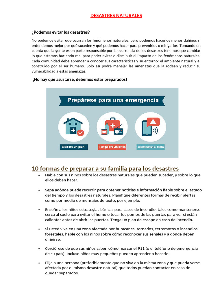 Prevención de Desastres Naturales | PDF | Desastres naturales