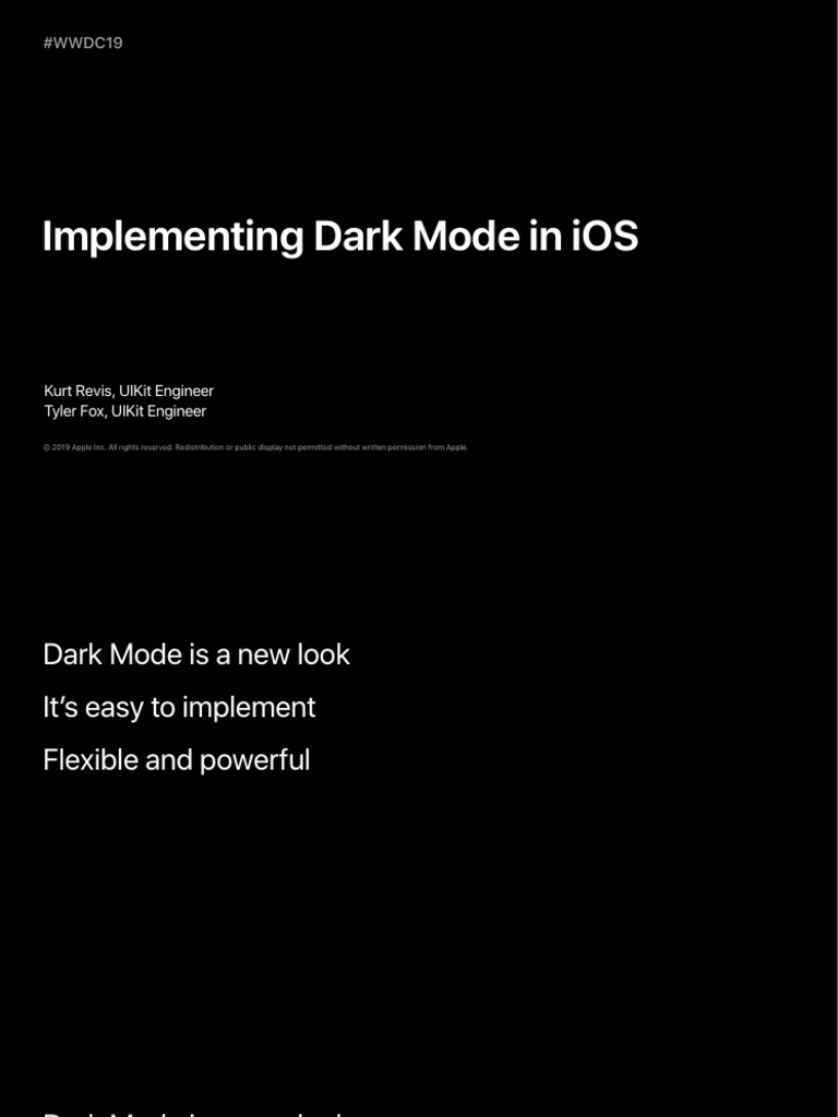 iOS Dark Mode Implementation Guide | PDF | Ios | Apple Inc. Software