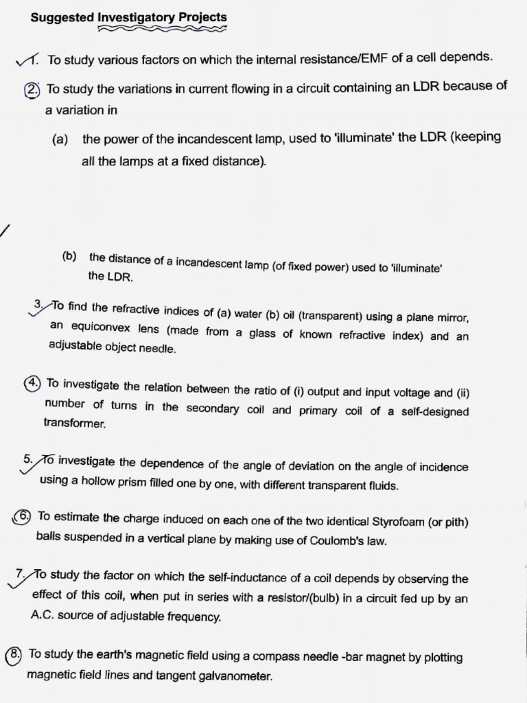 Investigatory Projects | PDF