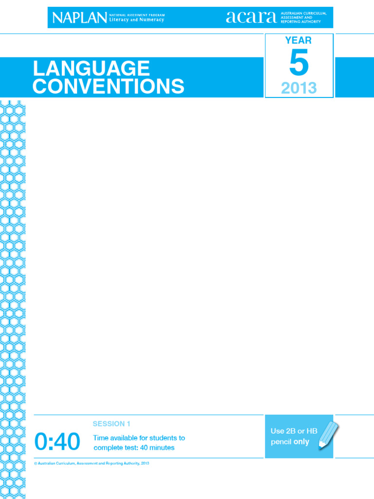 Year 5 Language Conventions Practice Test | PDF | Coconut