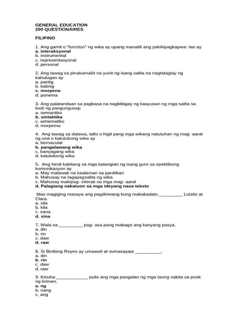 Gened Questions | PDF