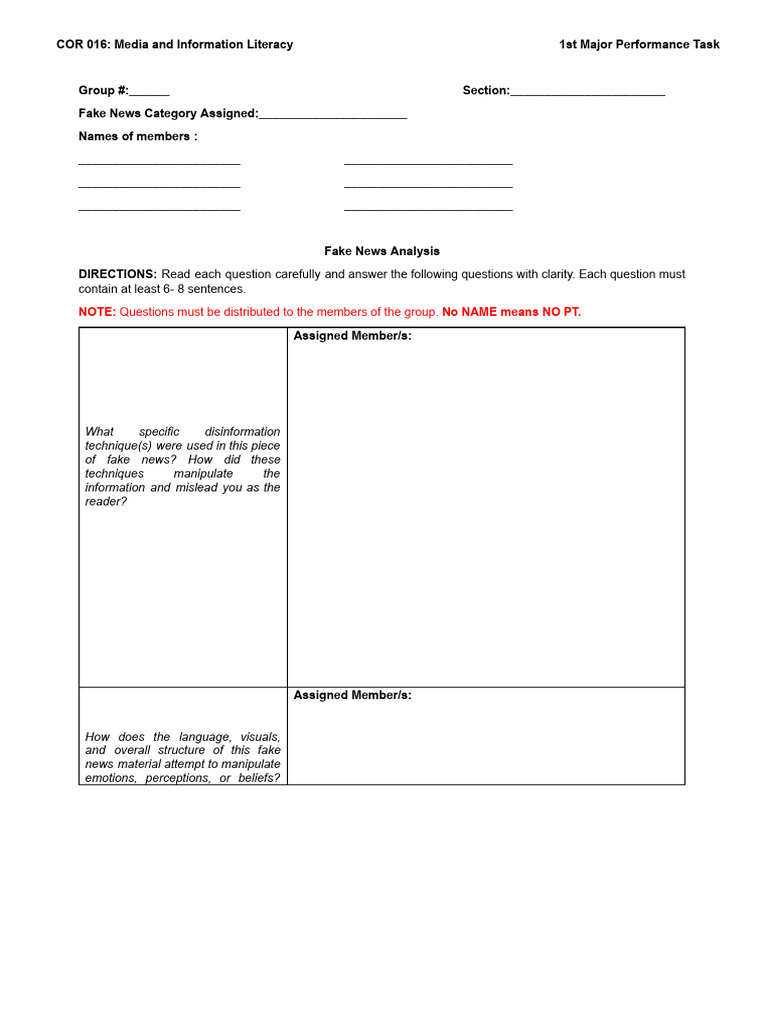 COR-016-MAJOR-PT-FAKE-NEWS-ANALYSIS-WORKSHEET.docx | PDF