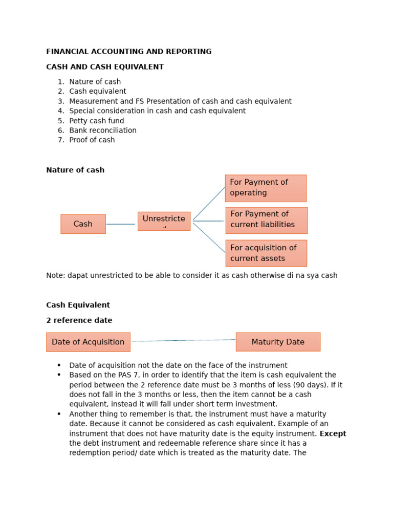 Financial Accounting and Reporting | PDF | Banks | Cash