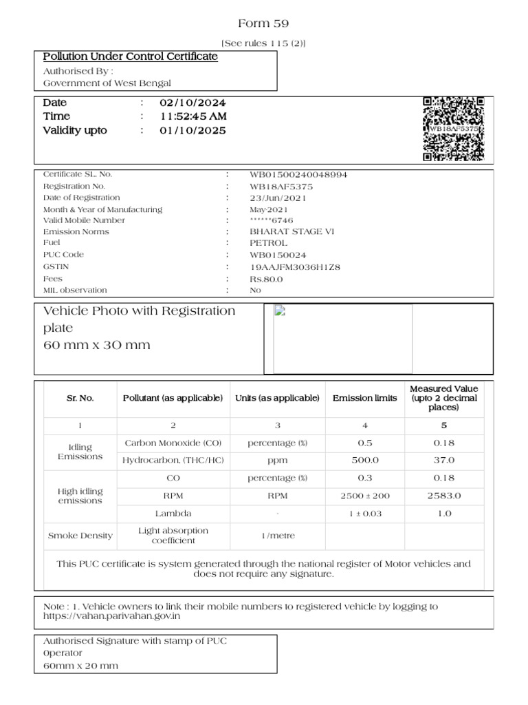 Puc - Parivahan.gov - in Puc Views pucPublicNew - XHTML | PDF | Exhaust ...