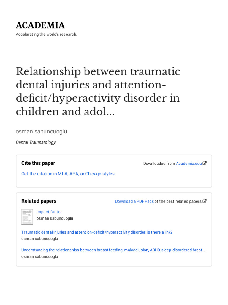 9.relationship Between Traumatic | PDF | Attention Deficit Hyperactivity Disorder | Mental Disorder