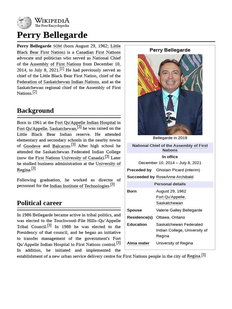 Perry_Bellegarde | PDF | Canada | Indigenous Peoples Of North America