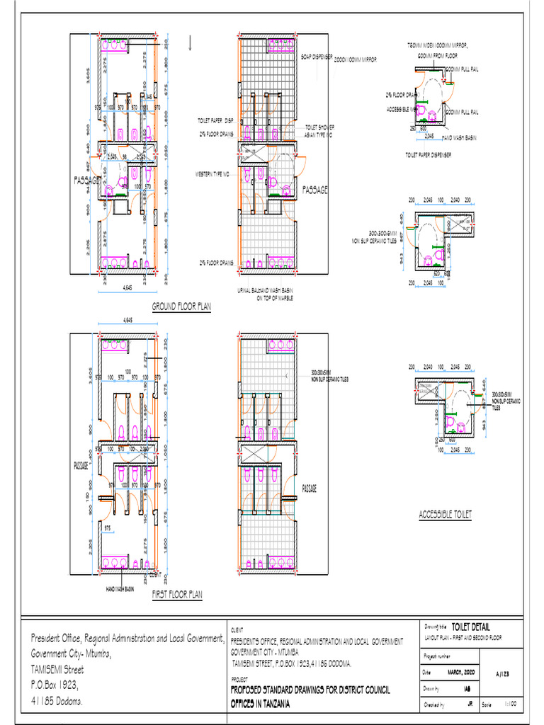 Standard Drawings for District Offices | PDF | Toilet | Sink