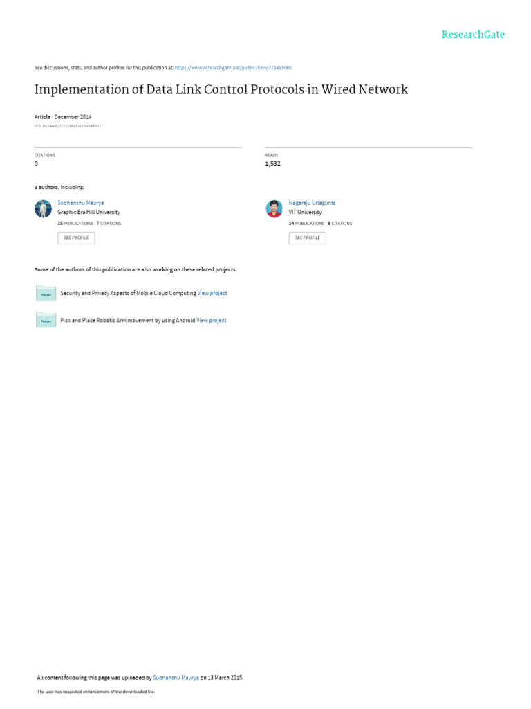 IJETT-V18P211_2 | PDF | Transmission Control Protocol | Computer Network