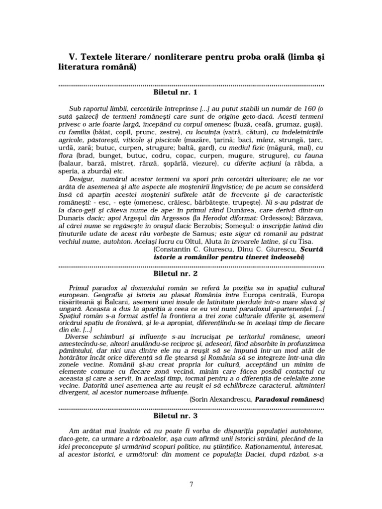 Bilete Oral Bac | PDF