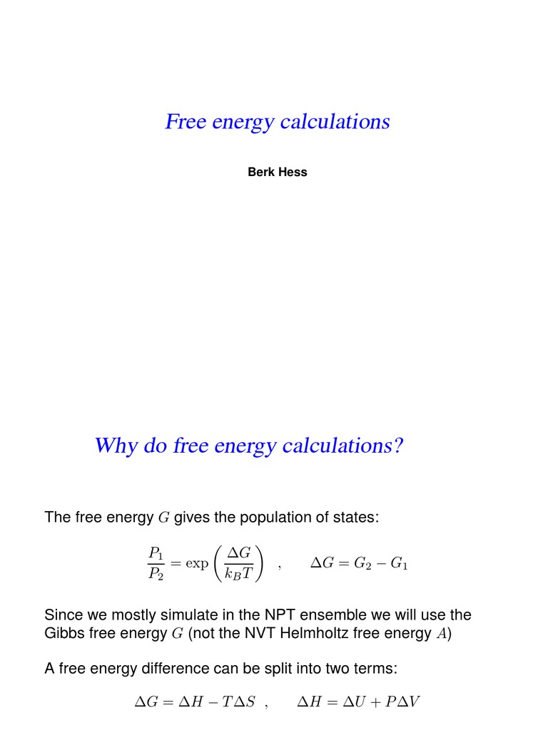 Free Energy | PDF | Solvation | Perturbation Theory (Quantum Mechanics)