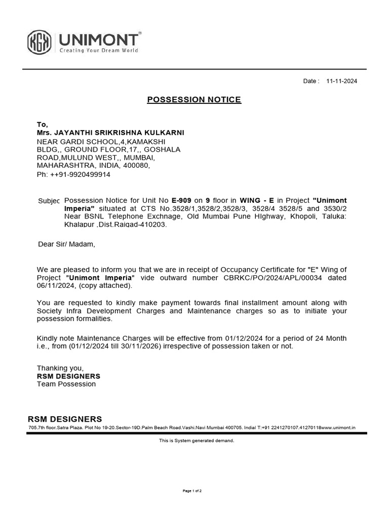 Final Demand Letter E-909 | PDF | Banks | Cheque