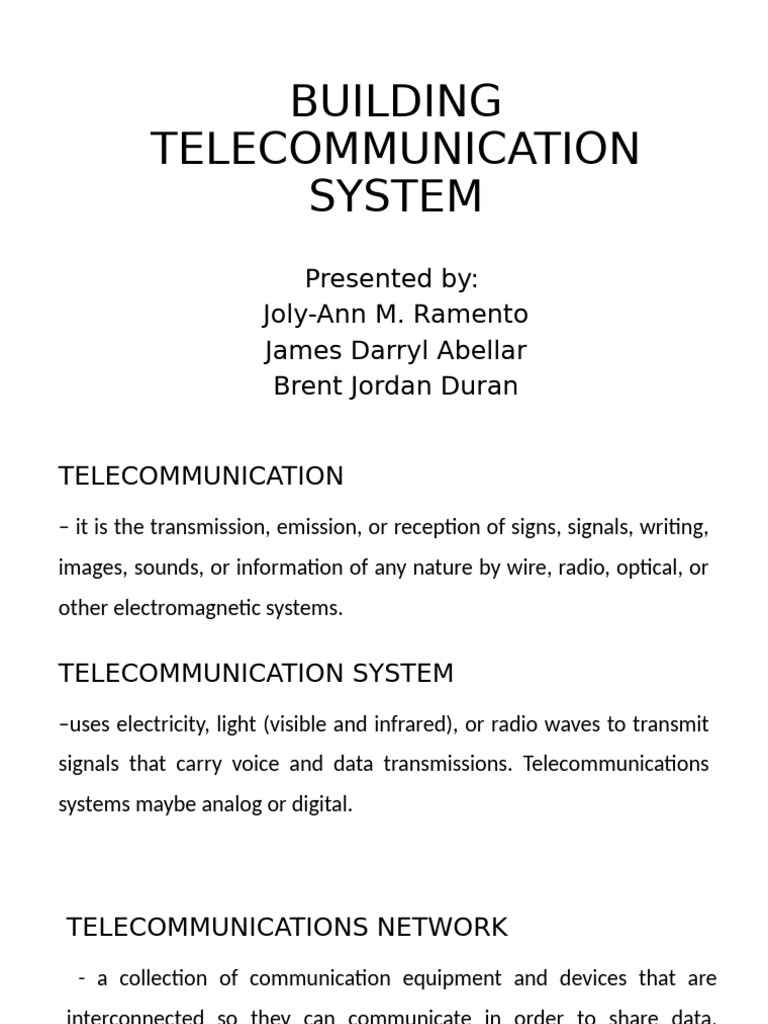 Building Telecommunication System | PDF | Computer Network ...