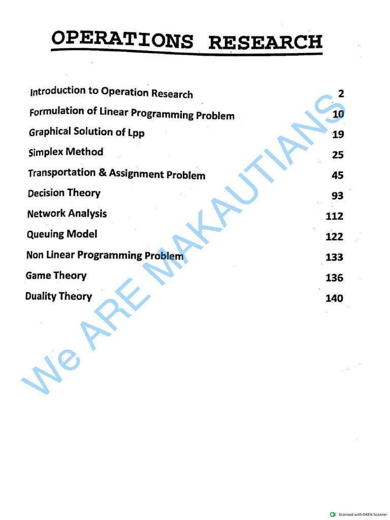 Operation Research 7th Sem | PDF