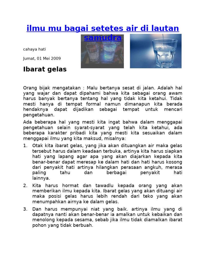 ilmu mu bagai setetes air di lautan samudra | PDF