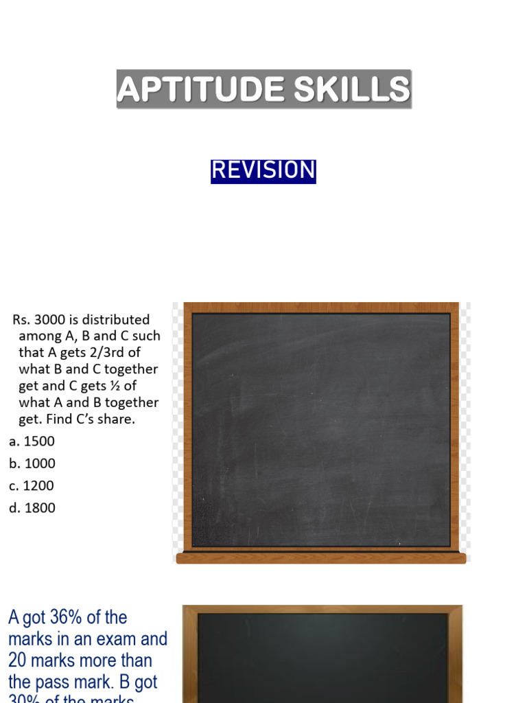 Aptitude Skills Revision 1 | PDF