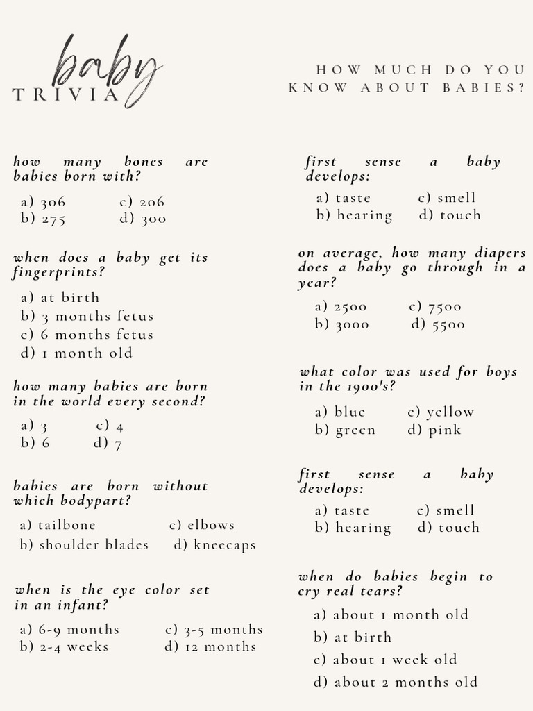 Baby Trivia | PDF