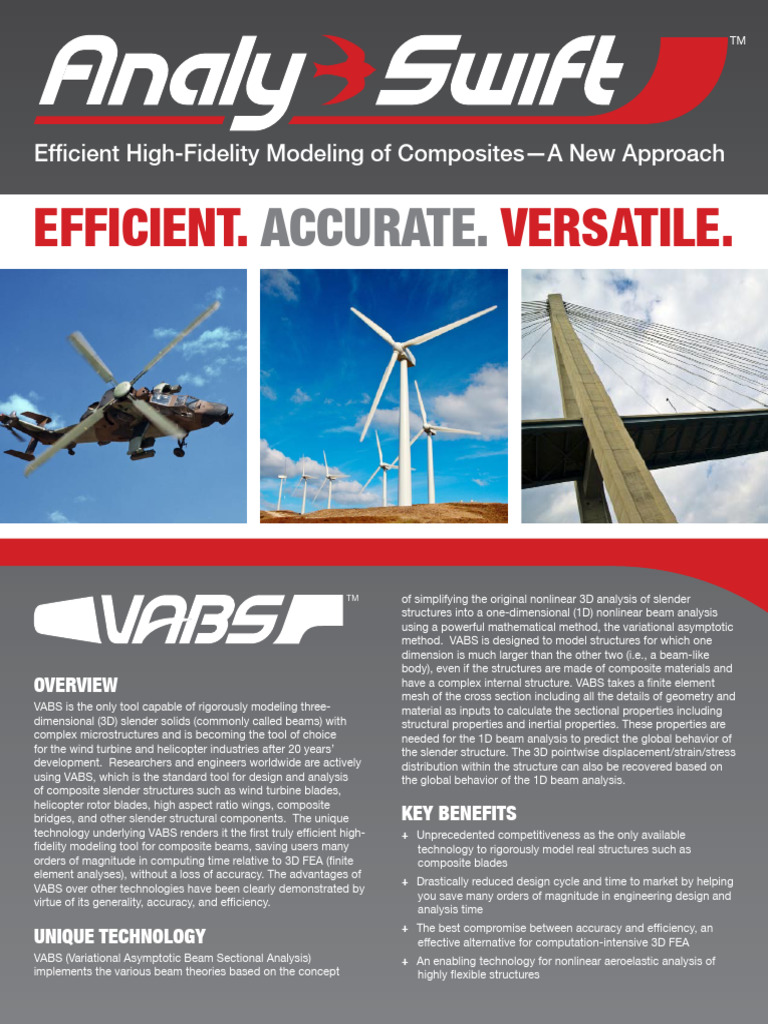 VABS Brochure | PDF | Beam (Structure) | Finite Element Method