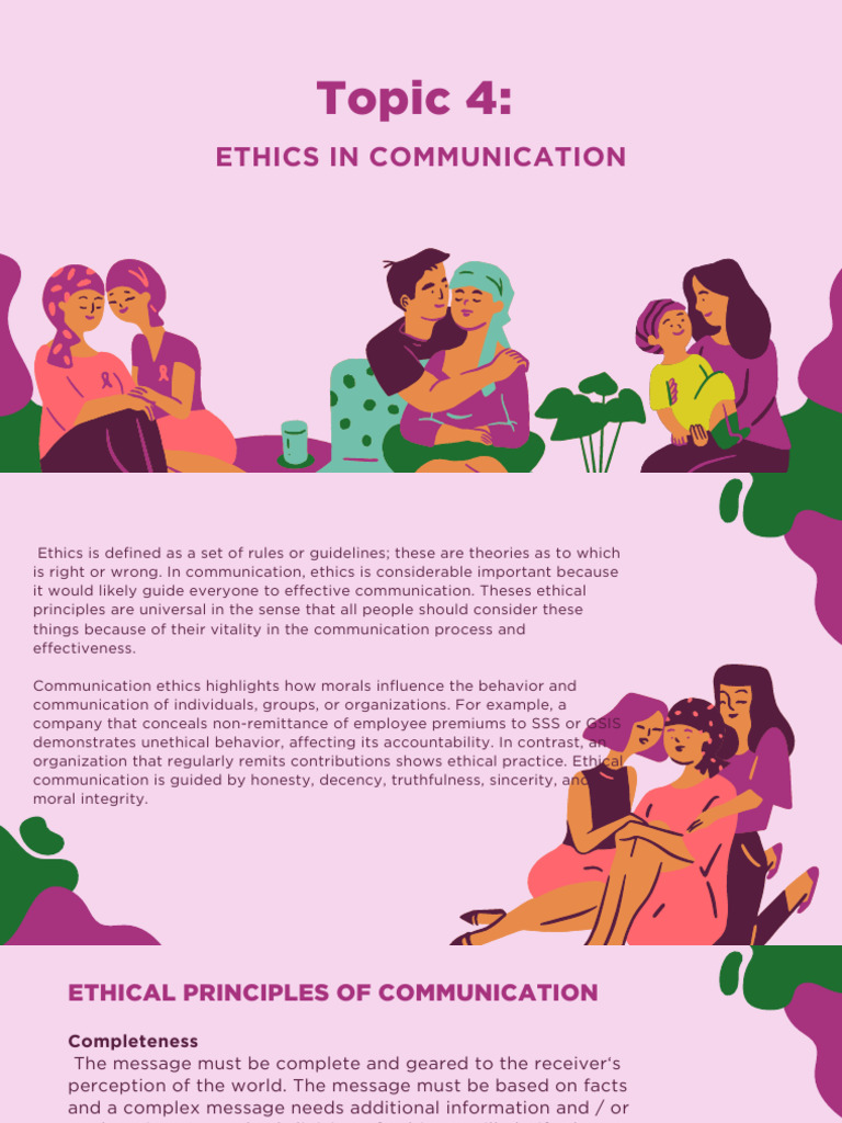 Ethics in Communication Principles | PDF | Communication | Cognitive ...