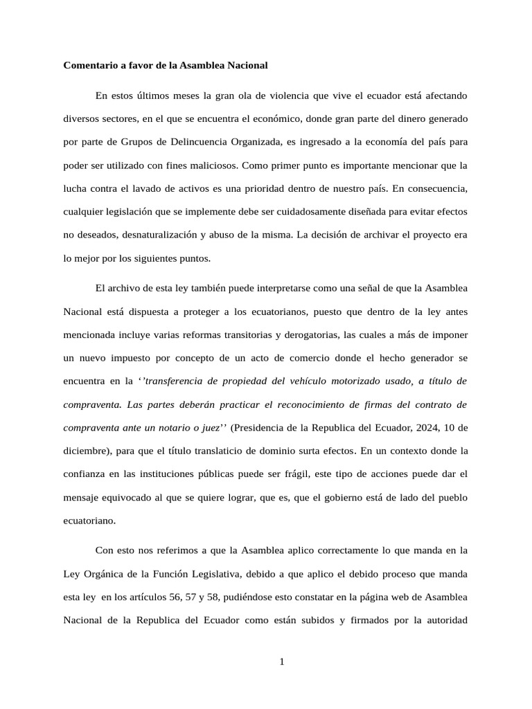 Deber Sandra 1 | PDF | Ecuador | Constitución