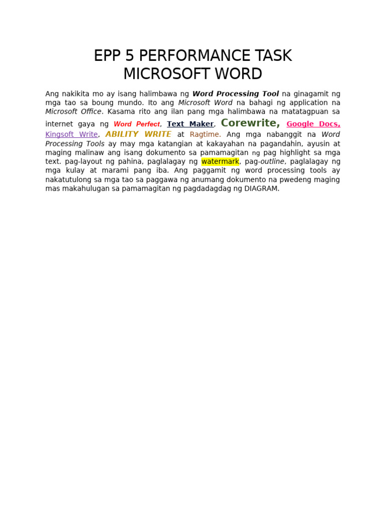 Epp 5 Performance Task - Zeeshan Sappal | PDF