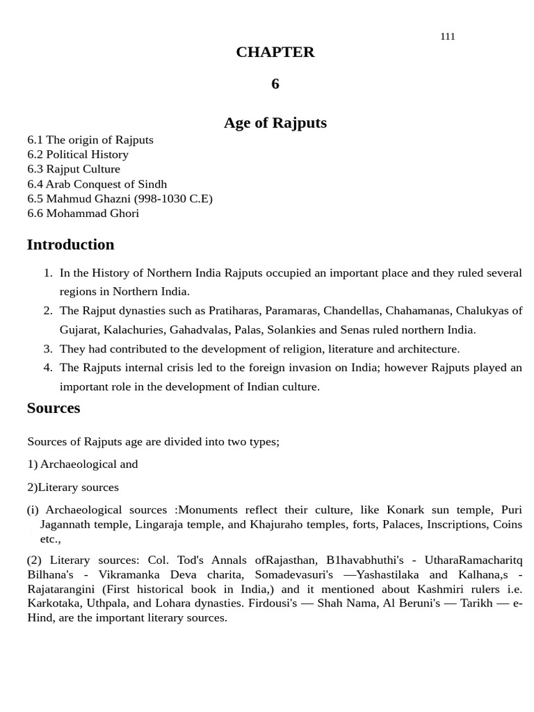 6. Age of Rajputs (First Year) | PDF | Caliphate