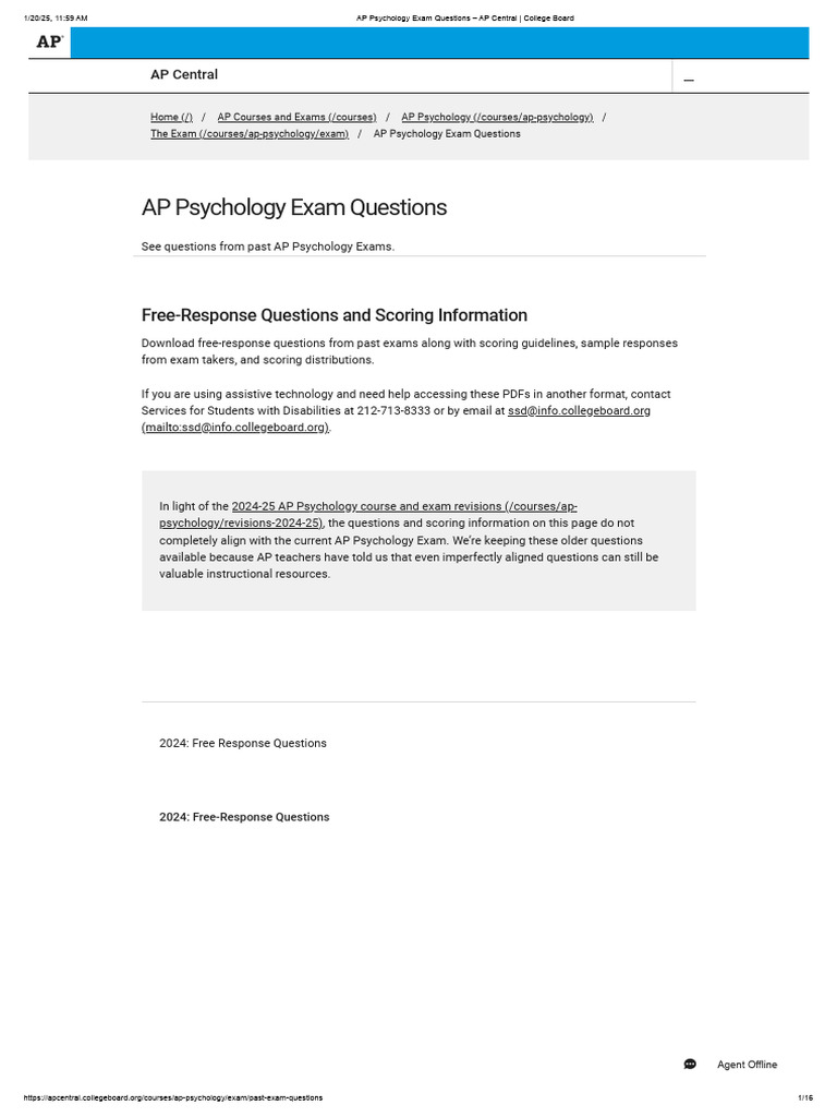 AP Psychology Exam FRQ Resources | PDF | Standardized Tests